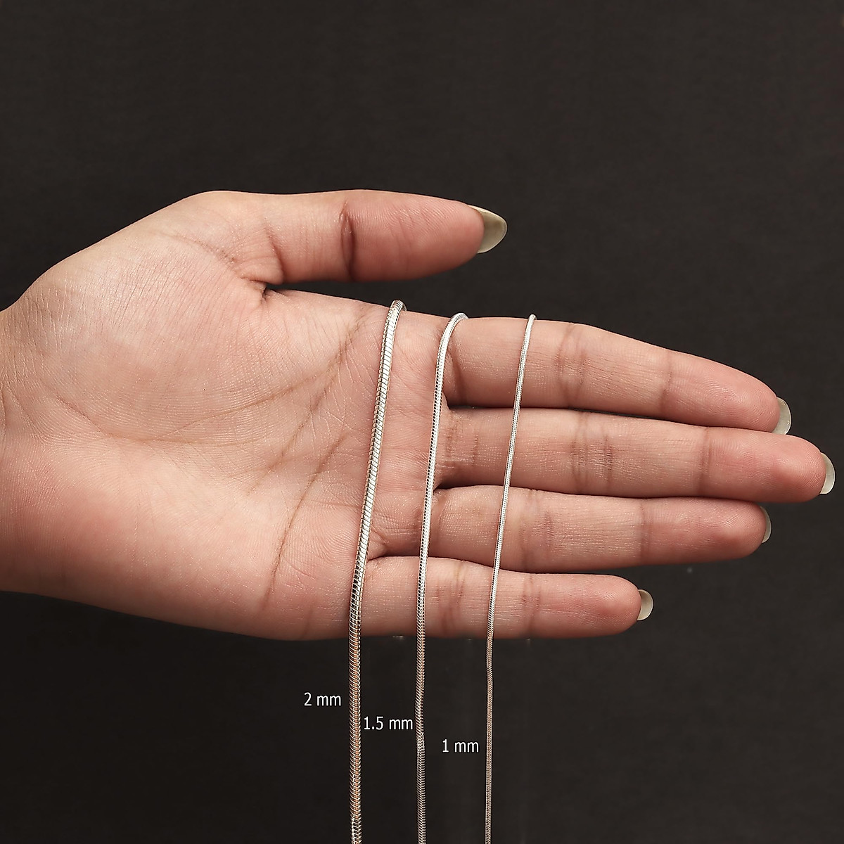 LeCalla 925 Sterling Silver 2 MM Magic 8 Sided Italian Snake Chain Necklace for Women 20 Inches