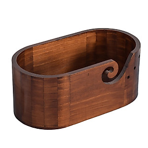 Yarn Bowl Holder - Weaving Thread Bowl, Yarn Storage Bowl | Portable Knitting Yarn Bowl, Wooden Yarn Storage Dispenser, Crochet Yarn Container for Knitting, Crocheting and Macrame, 11.2x6.1x4.7in