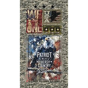SYKEL ENTERPRISES United States Army Cotton Panel-US Military Army Eagle 100% Cotton Quilting Panel by SYKEL