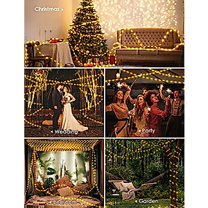 IForSoo Christmas Lights Outdoor, 33ft Outdoor LED String Lights ,8 Modes for House Yard Wedding Garden