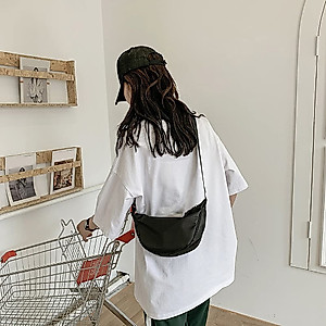 AZURAOKEY Fashion Women Canvas Solid Color Shoulr Crossbody Msenr Bag Casl Ladi Small Cht Bag Pue s