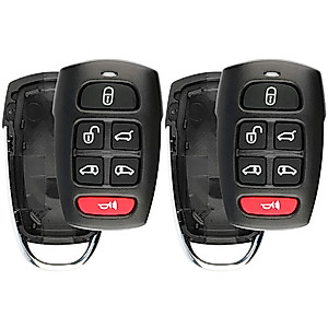 KeylessOption Keyless Entry Remote Key Fob Shell Case Cover Button Pad for Hyundai Entorage Kia Sedona Mini Van (Pack of 2)