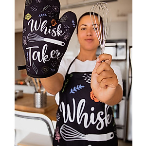 Whisk Taker Funny Kitchen Cooking Baking Graphic Novelty Kitchen Accessories Funny Graphic Kitchenwear Funny Food Novelty Cookware Black Oven Mitt