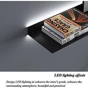 Floating Shelves Light-Emitting Shelves, Wall Hanging Creative Bookshelf Floating Wall Mounted Display Shelves Built-in Illuminated LED Light Easy to Install,120CM