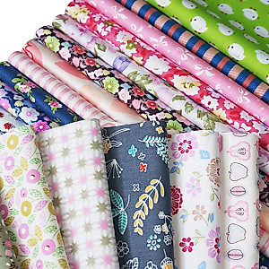 Cotton Fabric Squares Misscrafts 25pcs 30 x 30cm Quilting Fabric Bundle Patchwork Pre-Cut Quilt Squares for DIY Sewing Scrapbooking Quilting Dot Pattern