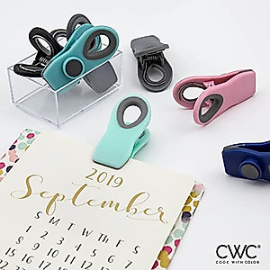 COOK WITH COLOR 5 Pc Chip Bag Clips- Kitchen Clips, Magnetic Chip Clips for Bags, Food Bag Clips with Airtight Seal (Multicolored)