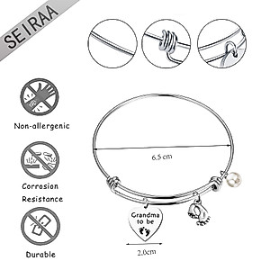 SEIRAA New Grandma Gift Grandma to Be Bracelet New Baby Gift Pregnancy Reveal Jewelry Announcement Gift for Grandmother (grandma to be)