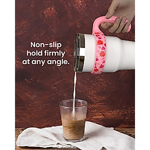 HOUSYLOVE for YETI 30 oz Tumbler Handle, for YETI Handle 30 oz Tumblerand YETI Cup Holder, Handle for YETI and Most 30 oz Tumble, Pink, 1 Pack