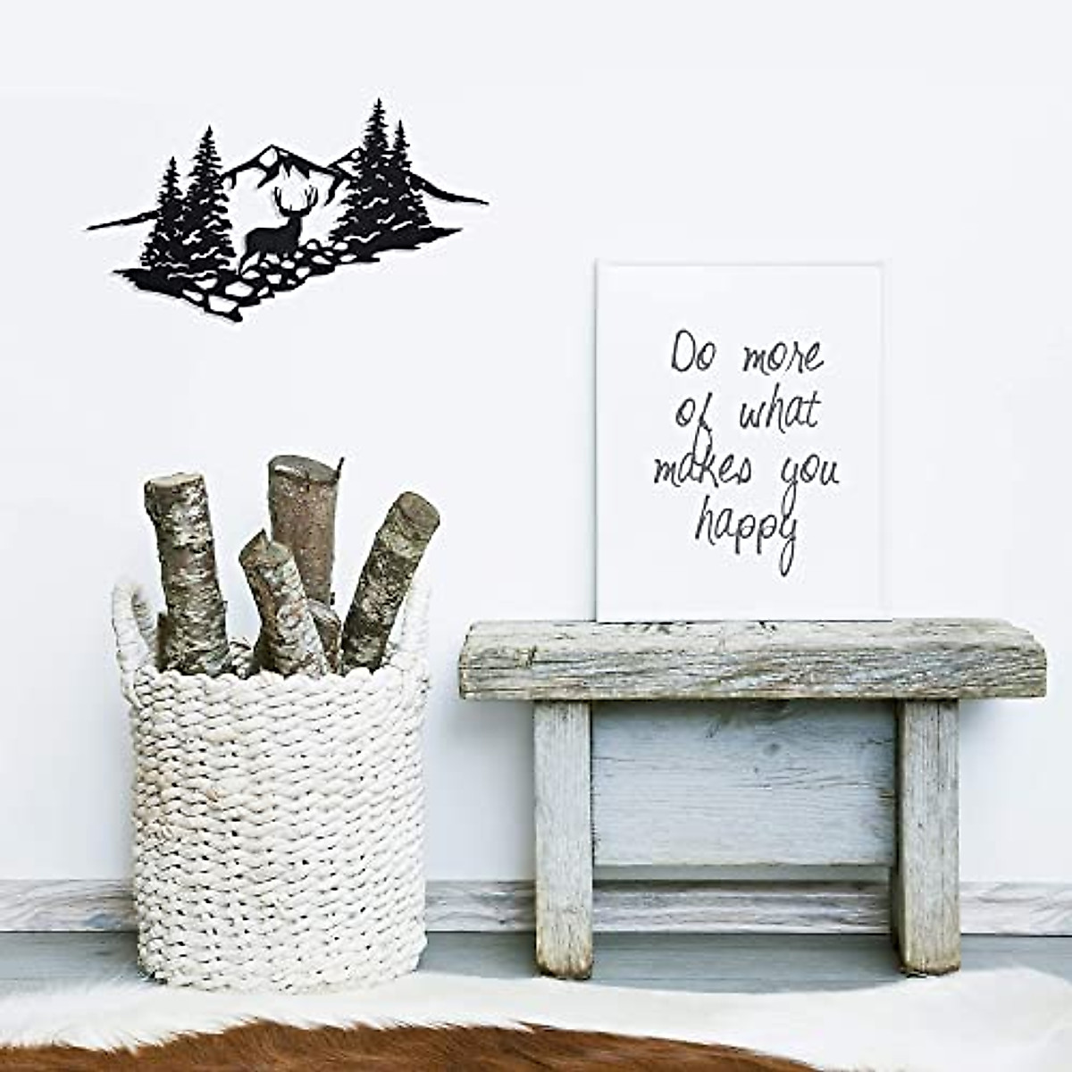 Mule Deer Mountain Scene | Laser Cut Metal Wall Art Sign for Home, Cabin, and Garage Decor | High Country Décor