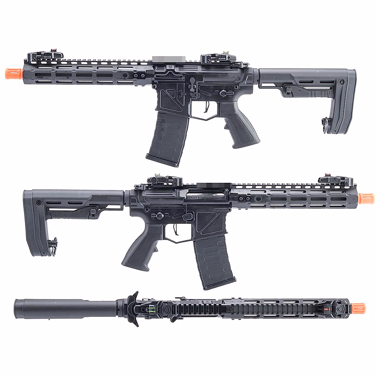 Evike Airsoft - APS Phantom Extremis Mark V 2.0 eSilverEdge Airsoft M4 AEG with 10" LOK Handguard (Color: Black)