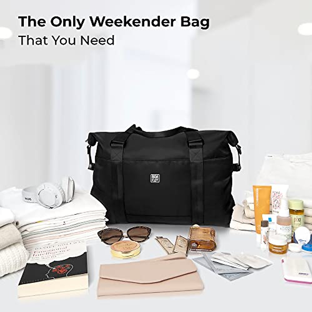 BOACAY Travel Duffle Bag for Women & Men - Weekender, Overnight & Gym Bag - Mommy Large Tote - Carry on for Airplane with Wet Pocket & Luggage Sleeve