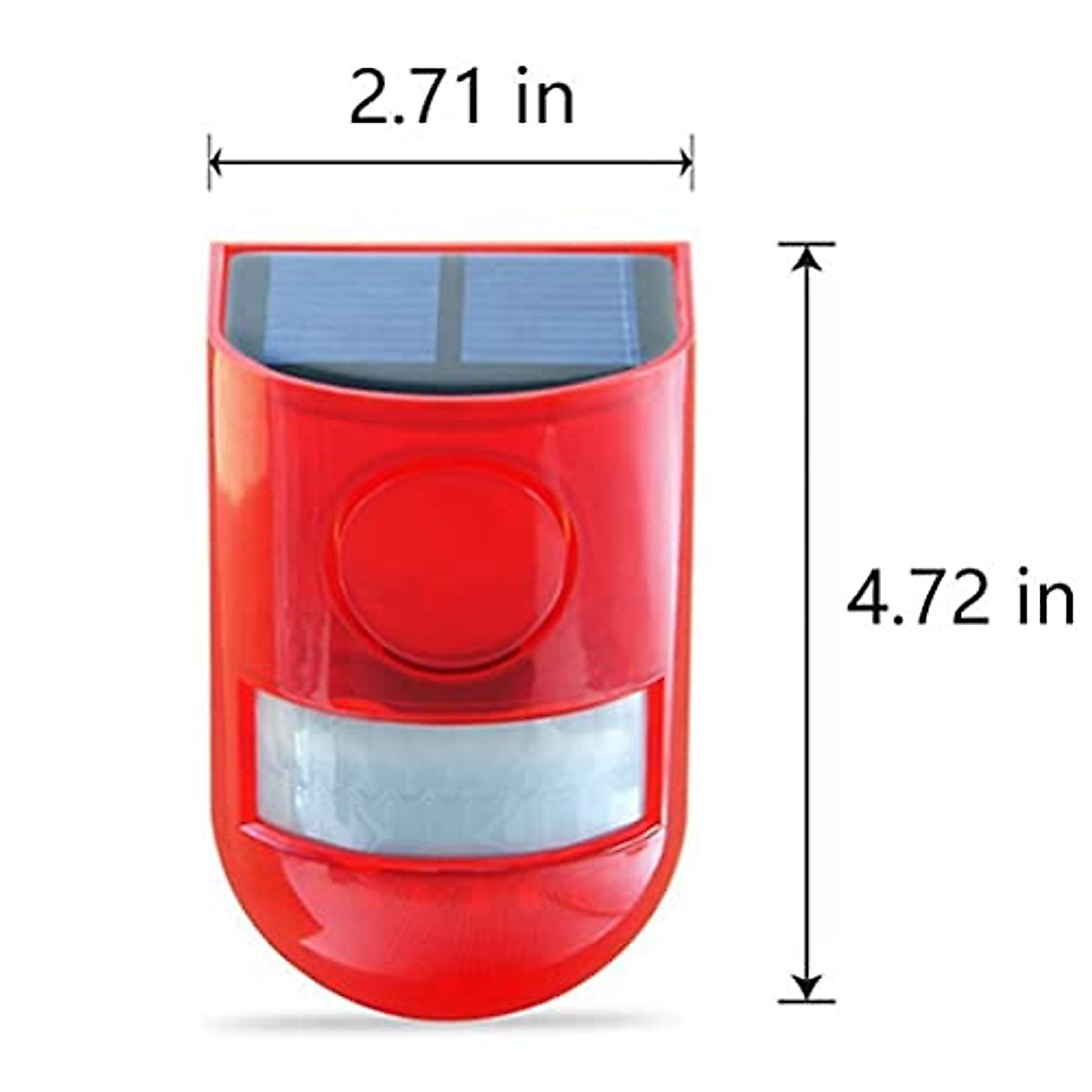 Aolyty Solar Motion Sensor Detector Alarm Lights LED Warning Strobe Flashing Light with 110dB Sound IP65 Waterproof 4 Work Modes Solar Security Siren Light for Home Warehouse Farm Yard (Red)