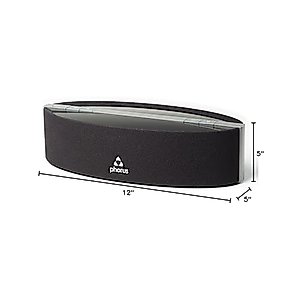 phorus PS5 Speaker - 24 bit / 192 kHz Hi-Res Music Streamer with Spotify, AirPlay, Windows Streaming, Bluetooth AptX, and Play-Fi