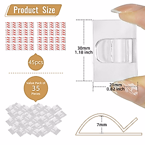 Lycklig Adhesive Hooks, 35-Clips, Adhesive Strips with Strong Self-Adhesive,UV-Resistant Adhesive Hooks and Damage-Free Christmas Light Clips, Strips Hooks for Indoor Outdoor String Lights