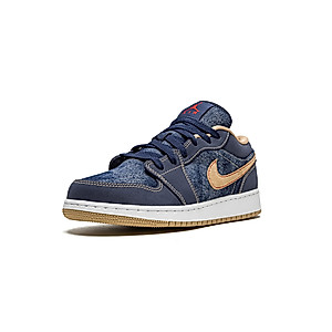 Nike Jordan Youth Air Jordan 1 Low SE DM4692 400 Denim - Size 4.5Y, Midnight Navy/Hemp