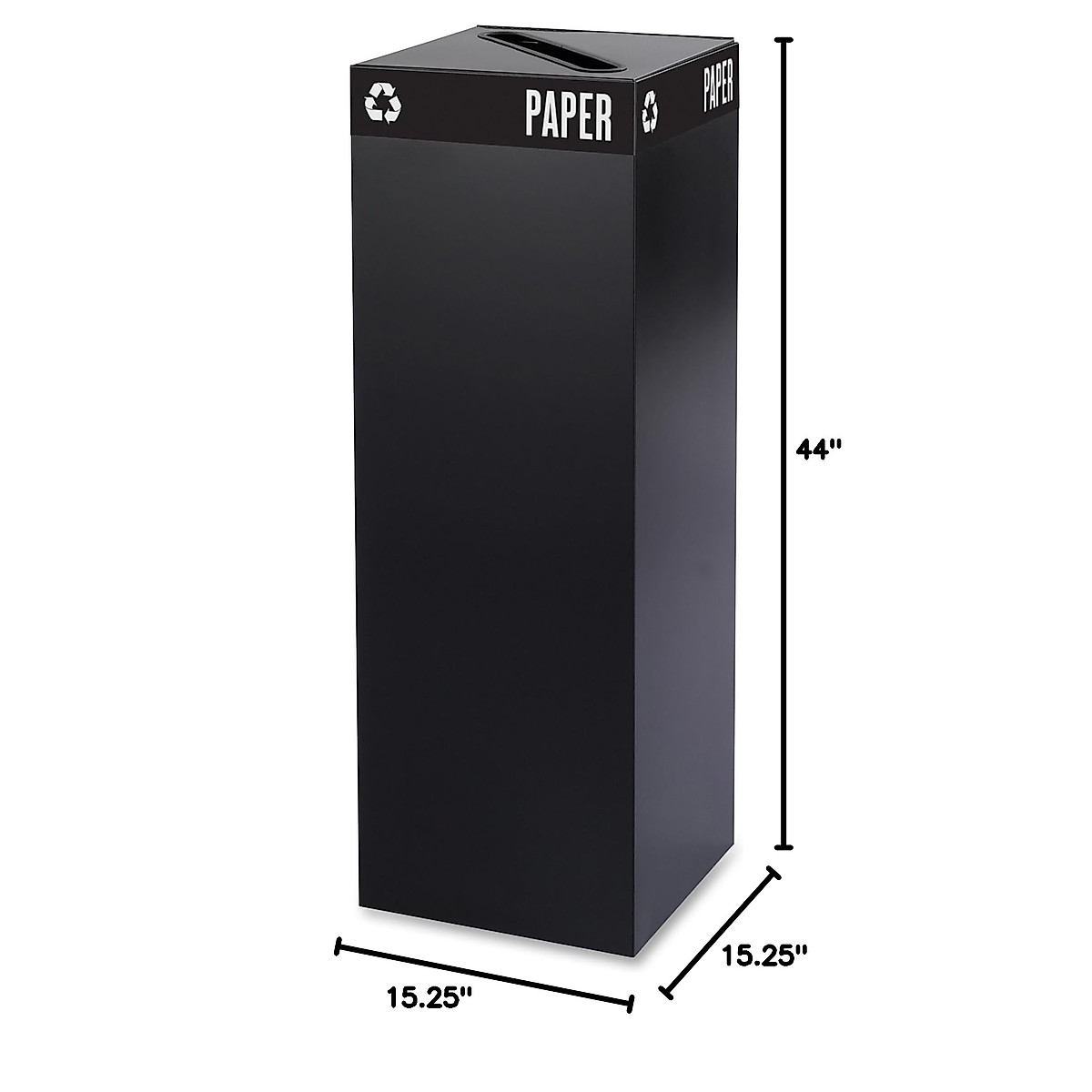 Safco Products 2984BL Public Square Recycling Receptacle Base, 42-Gallon (Top Sold Separately), Black