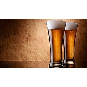 Circleware Quench Beer Drinking Glasses, Set of 4, Home & Kitchen Entertainment Dinnerware Highball Glassware for Water, Wine, Juice and Best Bar Liquor Dining Decor Beverage, 11.8 oz, Clear