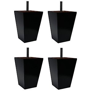 Elegent Upholstery 4 1/2" Espresso Dark Wood Tapered Sofa/Chair/Ottoman Legs [5/16" Bolt] - Set of 4
