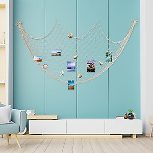 Fish Net Decor Decorative Fishing Net Decor Fish Net Decorations Ocean Fish Net Wall Decoration, Cotton Hawaiian Party Fish Net Ocean Themed Fishnet Room Party Accessory Wall Hangings