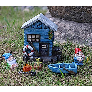 BangBangDa Miniature Fairy Garden Gnomes Decoration – Small Figurines Statue Accessories Gnome House for Outdoor Indoor Home Yard Patio Decor Ornaments Kit Fence Mushroom