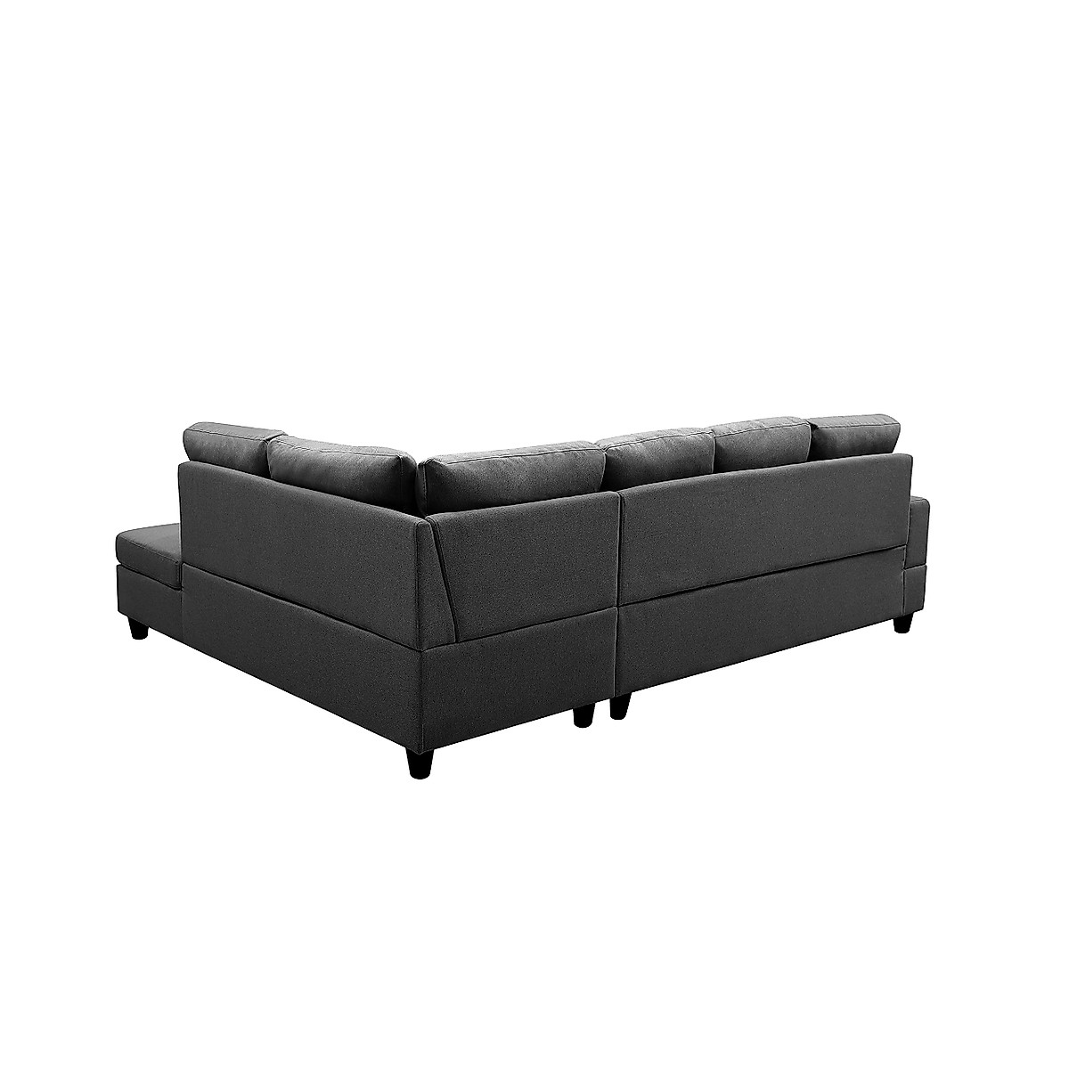 OPTOUGH Modern Fabric Sectional Sofa with Storage Ottoman and Right Chaise Lounge,Living Room Furniture Set L-Shape Couches w/ 2 Pillows, Gray