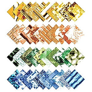 Soimoi 40Pcs Tie Dye Print Precut Fabrics Strips Roll Up 1.5x42inches Cotton Jelly Rolls for Quilting - Multicolor