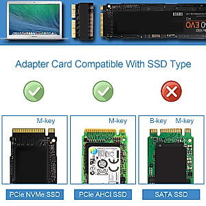 DKARDU NGFF M.2 nVME SSD Adapter Card for MacBook, Upgrade for MacBook 2013-2017 Convert, M.2 PCI-e NVME SSD Replace for MacBook SSD MZ-JPU128T/SD6PQ4M-128G, 2 PCS