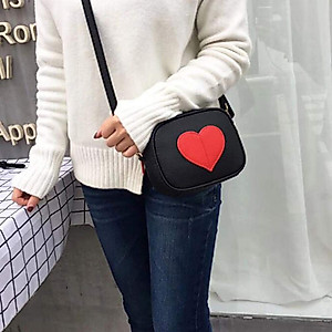 KESYOO Peach Heart Shoulder Bag Girl Shoulder Bag Black Messenger Bag Girls Shoulder Bag Sling Bag for Kids Purse Bag Kids Pu Leather Messenger Bag Girls Bag Coin Purse One Shoulder Child