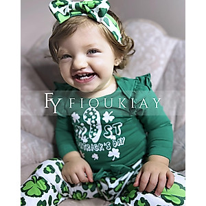 fioukiay 0-3 Months Baby Girls St. Patrick's Day Outfits Infant My 1st St. Patrick's Day Clothes (Green, 3 Months)