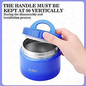ACOTUM Insulated Thermo Food Jar for Kids - 12 Oz Capacity, Suitable for Hot & Cold Foods, Leak-Proof Vacuum Stainless Steel Design with Wide Mouth for Lunches, Soups and Travel(Blue)