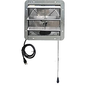 iLIVING 12" Wall Mounted Shutter Exhaust Thermostat Control-3 Speeds Vent Fan For Home Attic, Shed, or Garage Ventilation, 960 CFM, 1200 SQF Coverage Area, Variable, Silver