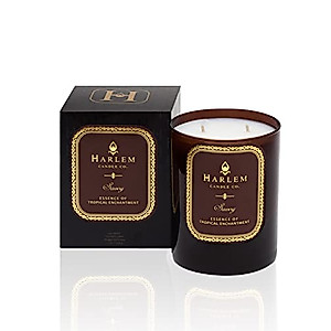 Harlem Candle Company Savoy Luxury Candle, 12 oz Brown Glass Jar, Double Wick, Soy Wax, Gift Box, Ozone, Blackcurrant, Mandarin, Green Apple and Lily of The Valley