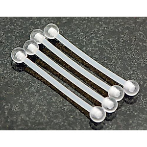 4 Pc 14g 1" Pregnancy Flexible Belly Nipples Retainers with Clear Acrylic Ends