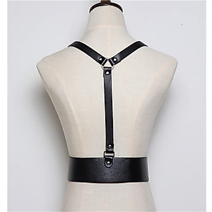 Miwcff Leather Harness For Women Waist Punk Belt Fashion Body Chain Goth Adjustable Body Corset Accessories For Party Dating (25"-28")