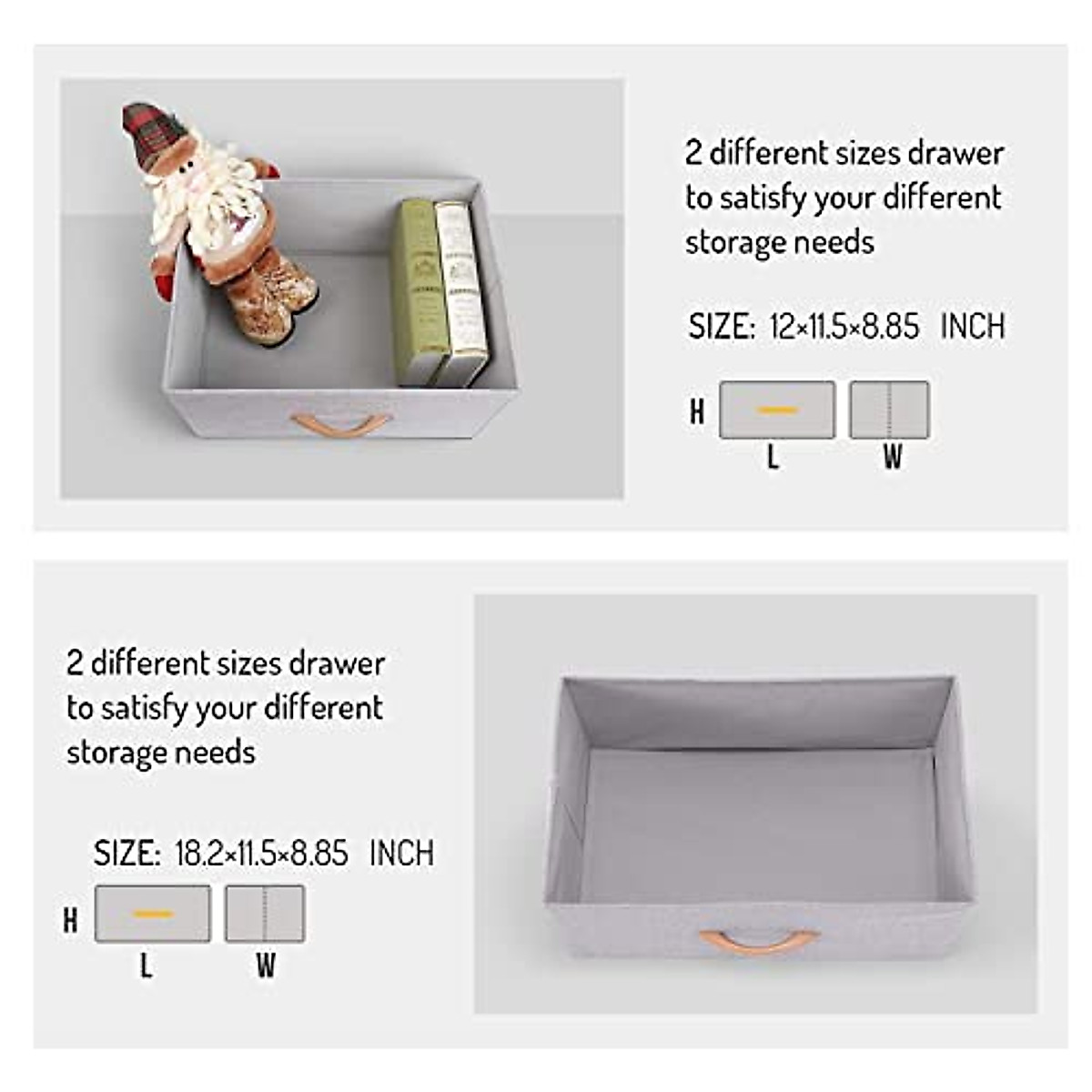 ROMOON Dresser Organizer with 5 Drawers, Fabric Storage Drawer Unit, Dresser Tower for Bedroom, Hallway, Entryway, Closets, Nurseries - Gray