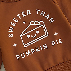 BULINGNA Toddler Baby Girl Boy Thanksgiving Sweatshirt Pumpkin Letters Print Long Sleeve Pullover Tops Fall Outfit (A, 18-24 Months)