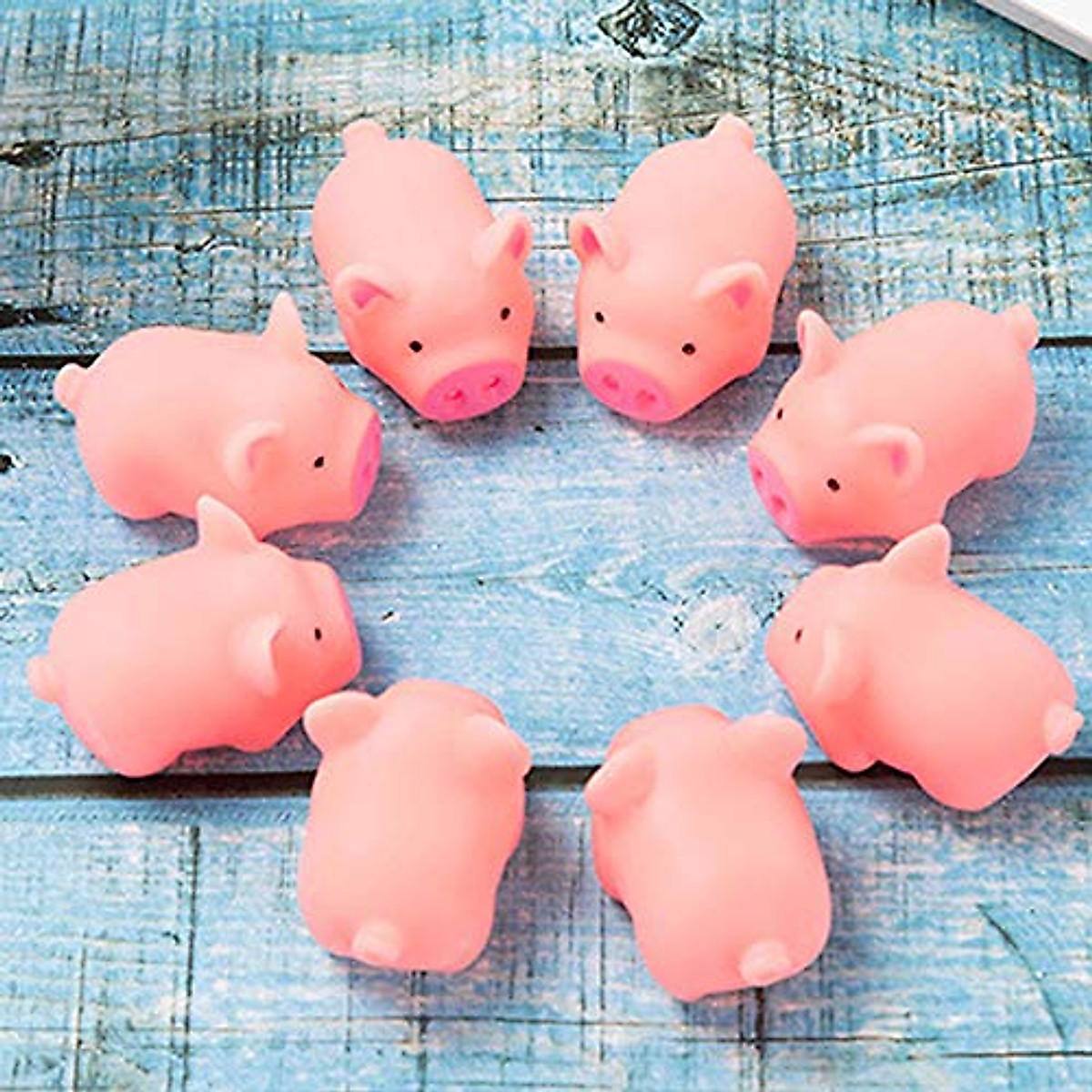 HAKACC 20 PCS mini Rubber Pig Baby Bath Toys Pink Rubber Screaming Sound Piggie Party Favors for Kids