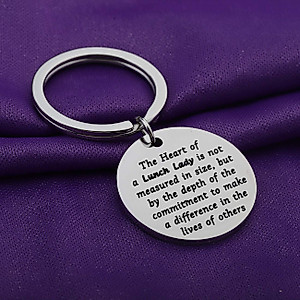 LQRI Lunch Lady Gift School Lunch Lady Appreciation Gift The Heart of a Lunch Lady is Not Measured in Size Thank You Gift for Lunch Lady Cooker Cafeteria Worker (sliver)