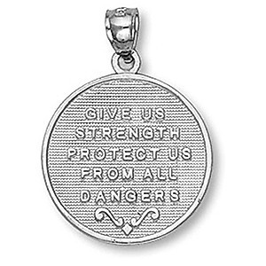 925 Sterling Silver Saint Michael Medal Protection Charm Pendant Necklace, 16"