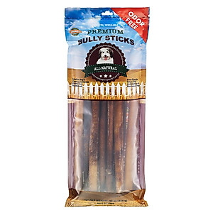 Lennox 12" Bully Sticks for Medium & Large Dogs | Long Lasting, Odorless, Premium All Natural Dog Treat | 100% Free Range, Grass Fed Beef | Rawhide Alternative | Promotes Dental Health - 16 Ounces