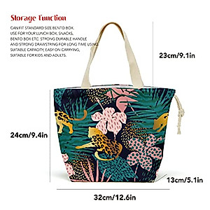 Pykfrhh Lunch Bag Women, Lunch Tote, Reusable, Waterproof, Drawstring Lunch Bag Box for, Adults, Women, Picnic, Work, Beach, Travel, Animal Party Favors Animal Lover Gift