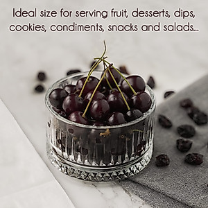 Crystal Bowls Set for Kitchen Prep, Glass Pinch Bowls for Cooking and Serving, Great for Salad, Sauce, Dipping, Dessert and Side Dishes, Set of 4