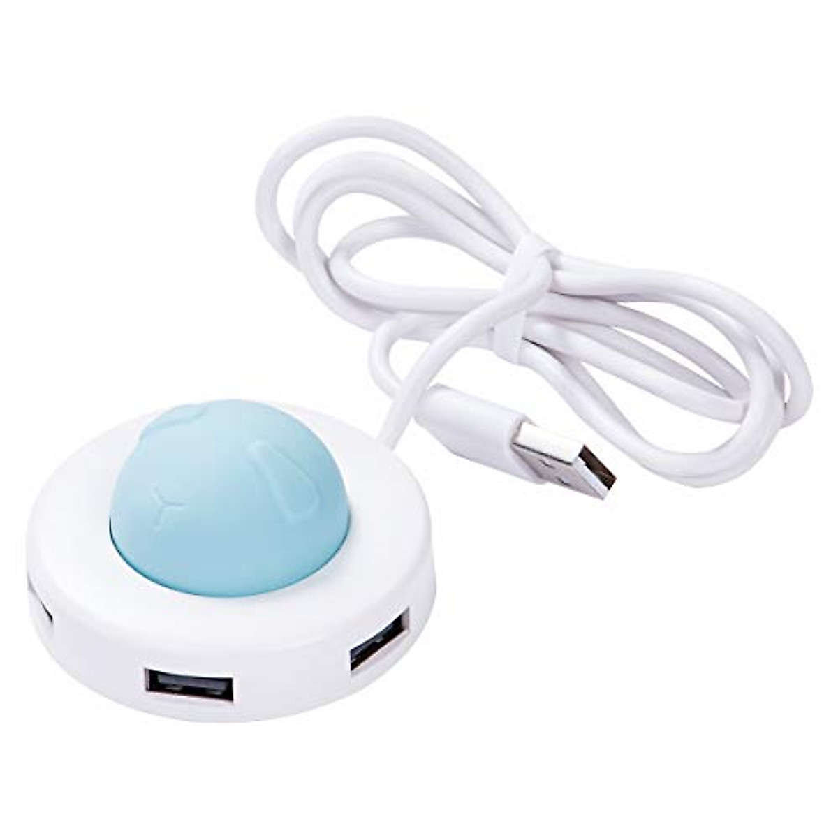 Lysee Plug & Connectors - Cute Animal Shape USB Hub Splitter Multi-Functional 4 Ports Computer Notebook USB Data Cable Extender Splitter with Night Light - (Color: Blue)