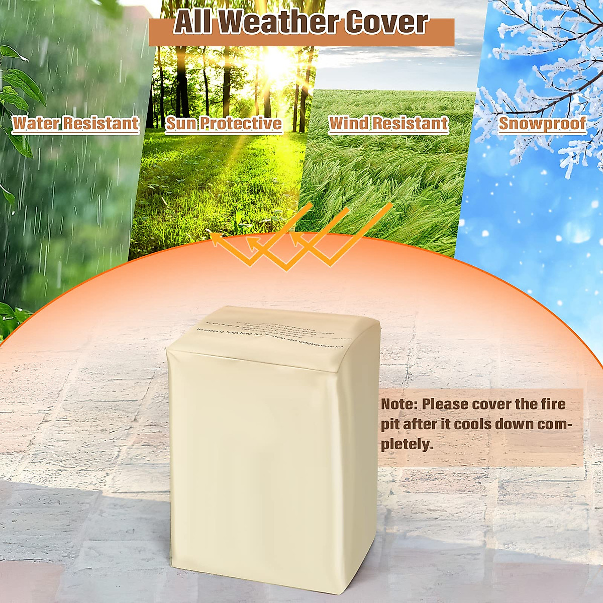 Tangkula Patio Propane Fire Bowl, Patiojoy 40,000BTU Square Fire Pit with Round Bowl, Lava Rocks & Waterproof Cover, Faux Stone Fire Pit Table for Outside Courtyard, Patio, Porch (Natural Stone)