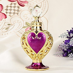 YU FENG Heart Shape Enameled Empty Refillable Perfume Bottle (purple)