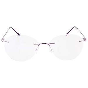 SHINU Titanium Blue Light Blocking Computer Glasses Rimless Frame-JATT1022(C3,CR39-0)