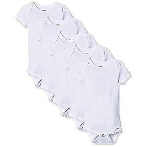 Gerber Baby 5-Pack Solid Onesies Bodysuits, White, 0-3 Months