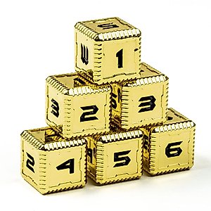Saber Forge SaberForge Gen2 Sci-Fi Number Heavy Metal 16mm D6 Dice (Gold)