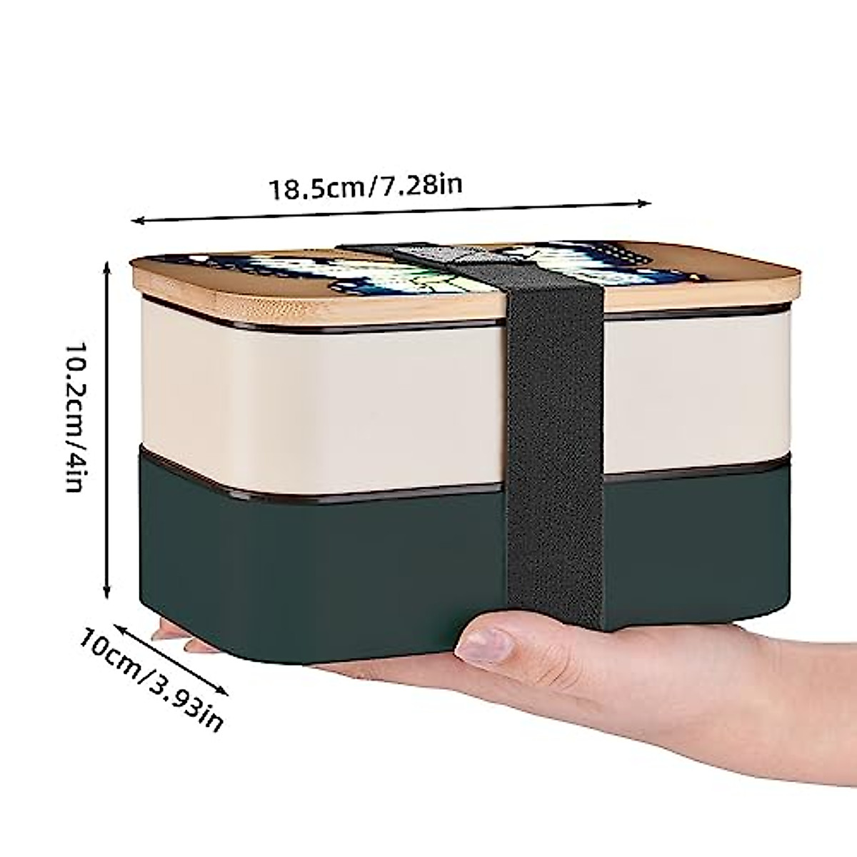 Cute Little Butterfly Adult Lunch Box, Bento Box, With Cutlery Set Of 3, 2 Compartments, Rectangular, Lunch Box For Adults