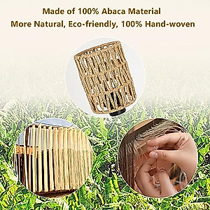 Stepeak Rattan Tripod Floor Lamp, Boho Farmhouse Floor Lamps for Living Room with ON/Off Foot Switch, 3-Lights Modern Standing Lamp with Rattan Shades, Wicker Tall Floor Lamp for Bedroom Office